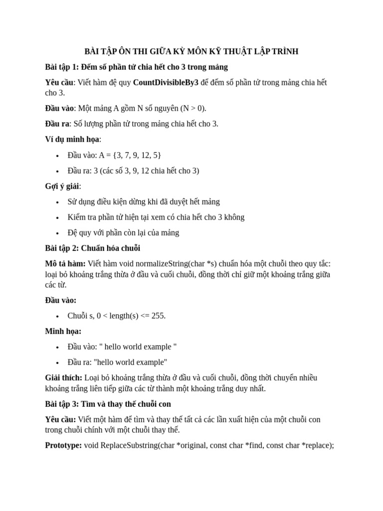 Bai Tap On Thi GK-Final | PDF