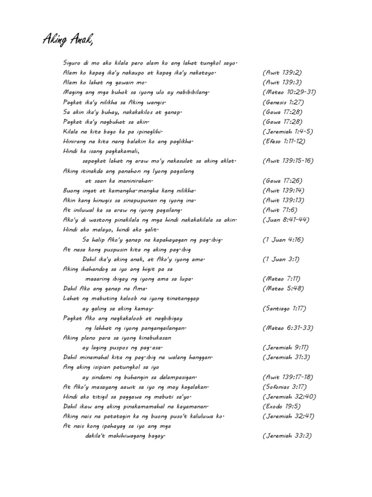 Father's Love Letter Tagalog | PDF