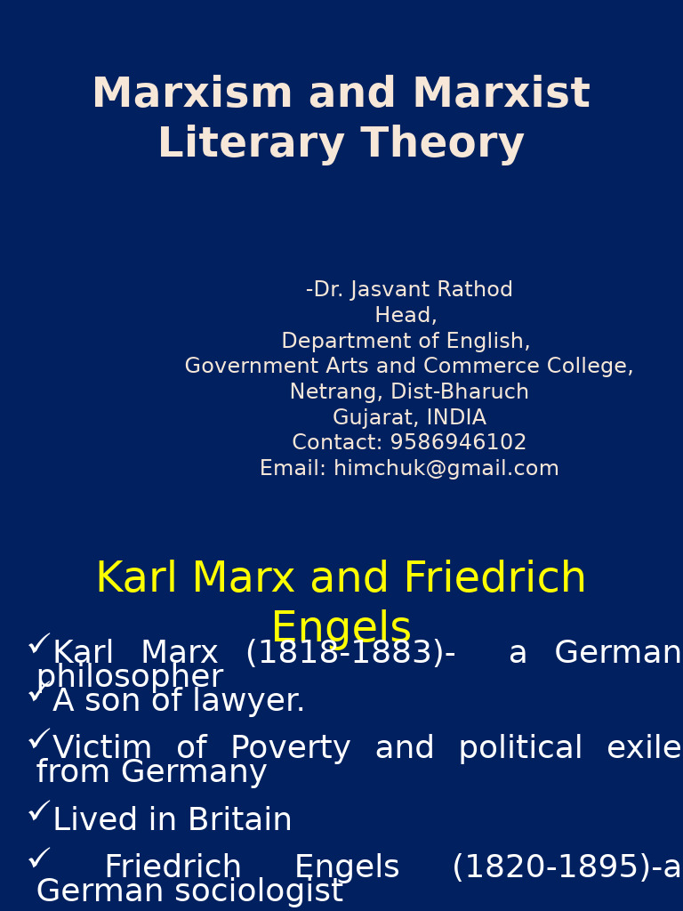 Marxism and Marxist Literary Theory | PDF | Marxism | Karl Marx
