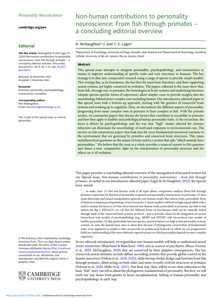 Non-Human-Contributions-To-Personality-Neuroscience-From-Fish-Through ...