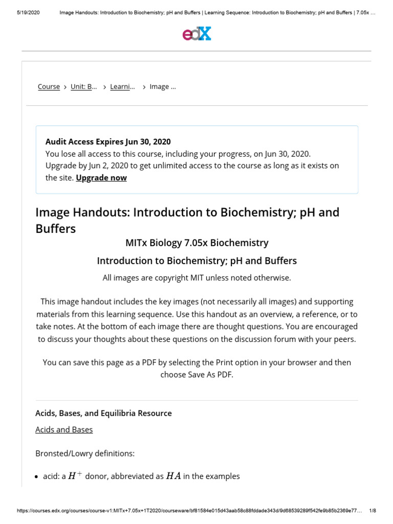 Image Handouts - Introduction To Biochemistry PH and Buffers | PDF | Chemical Equilibrium | Acid ...