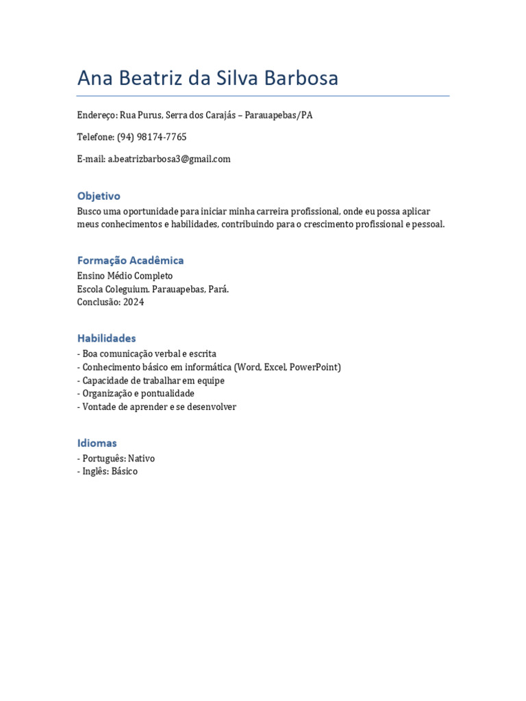 CV - Ana Beatriz Barbosa | PDF