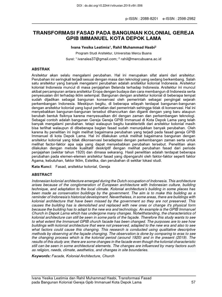Transformasi Fasad Gereja GPIB Immanuel | PDF