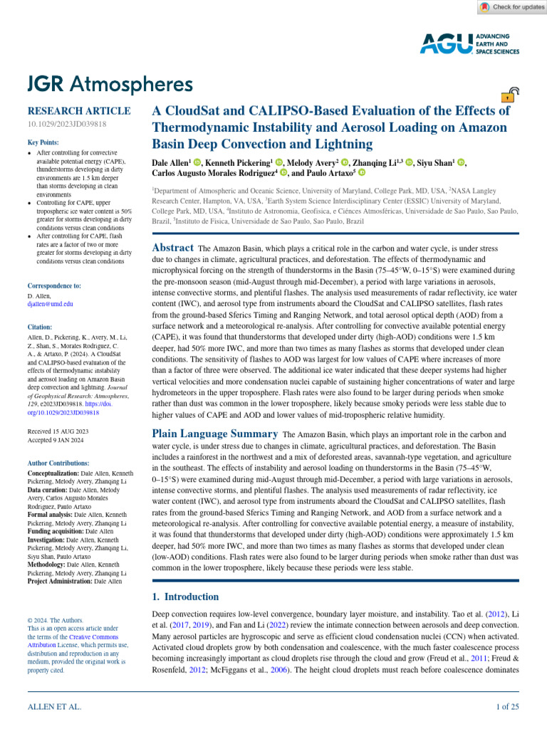 Amazon Basin Thunderstorm Dynamics | PDF | Cloud | Thunderstorm