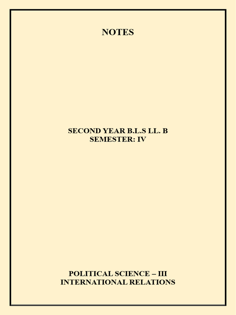 Political Science - III | PDF | Polarity (International Relations) | Sovereignty