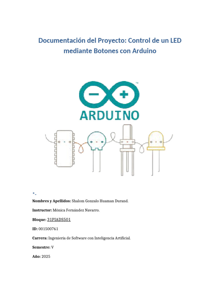 Documentacion Individual Shalom | PDF | Arduino | Diodo emisor de luz