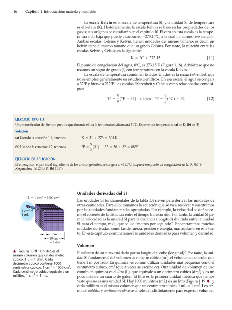 Escalas de Temperatura y Unidades SI | PDF | Litro | Volumen