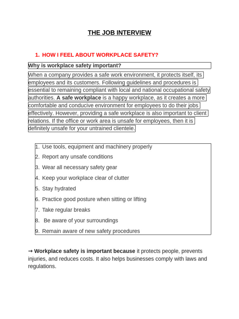 The Job Interview Cheat Sheet | PDF | Occupational Safety And Health ...