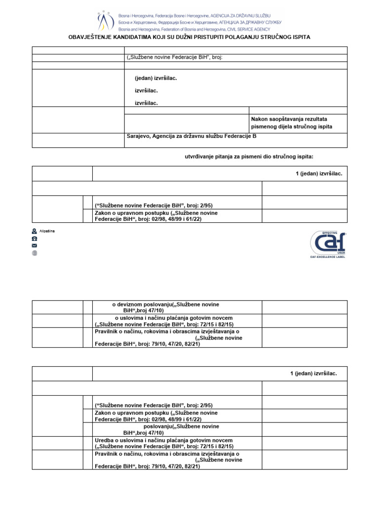 Termin Za Polaganje Strucnog Ispita | PDF