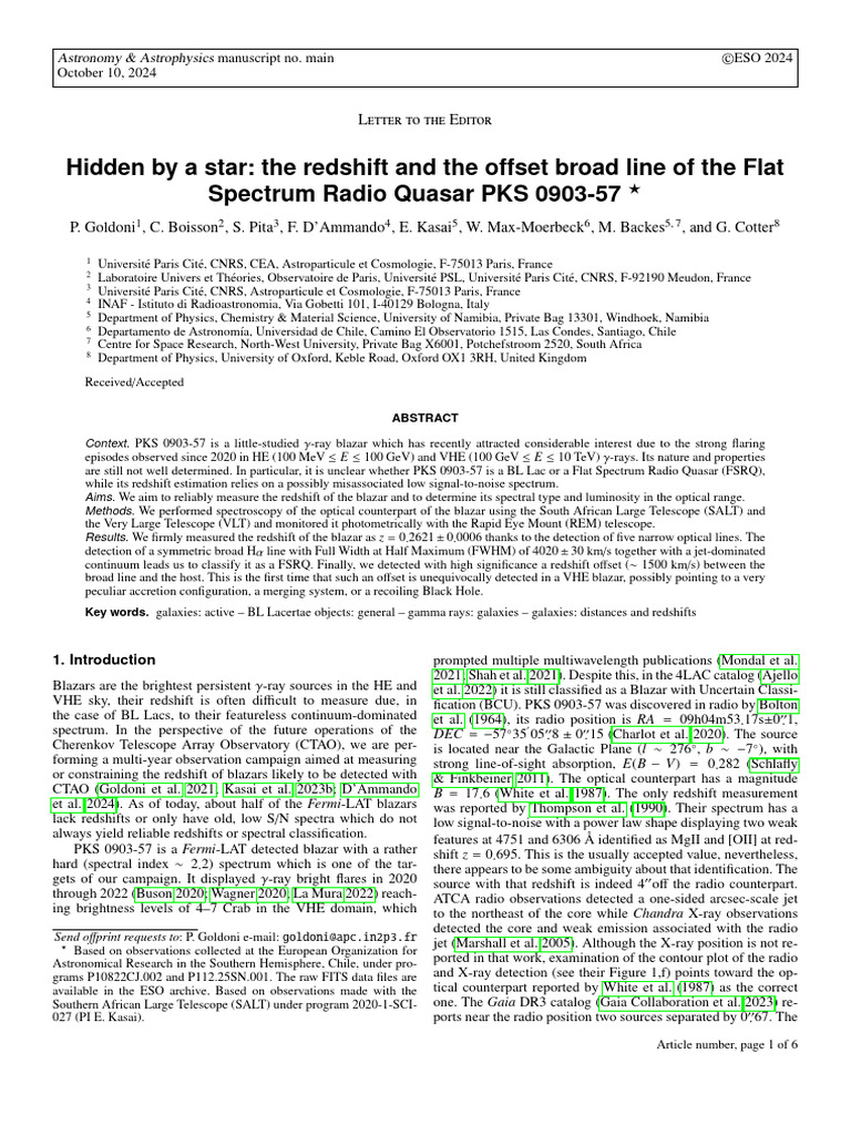 Hidden by A Star - The Redshift and The Offset Broad Line of The Flat ...