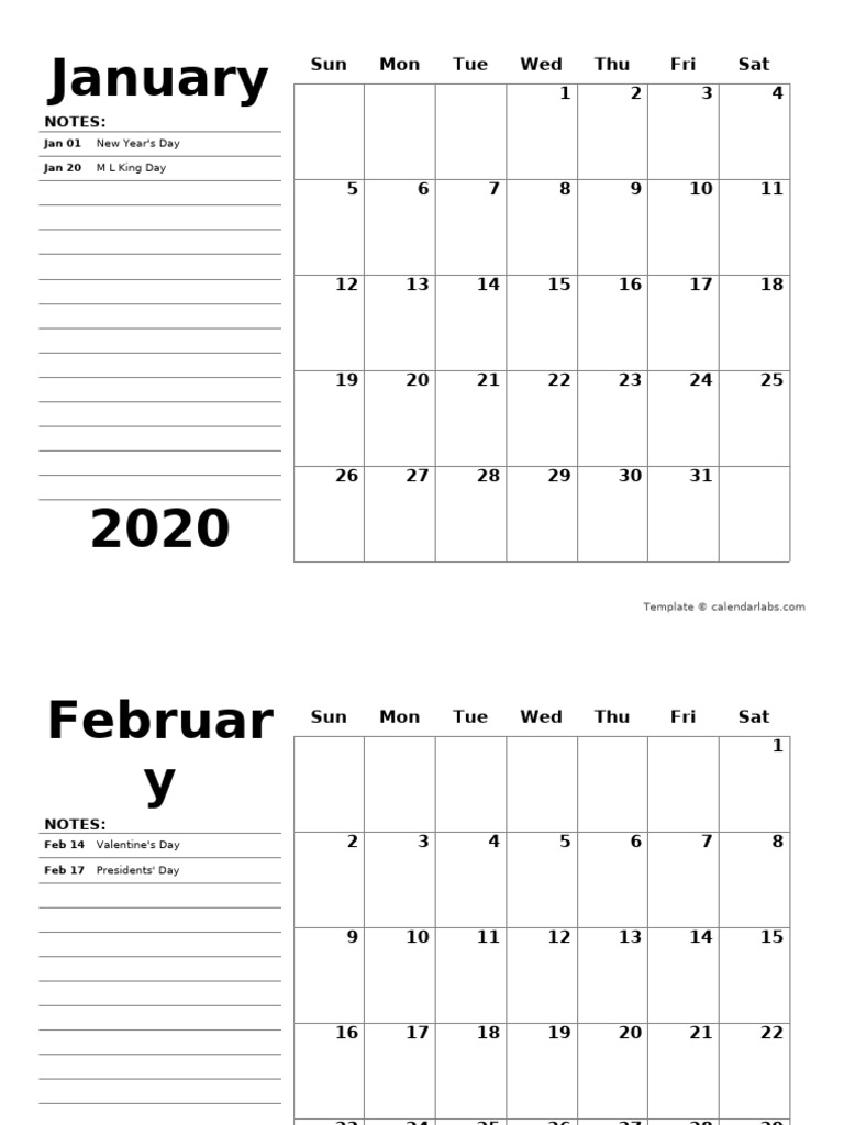 2020 Monthly Holiday Calendar | PDF | Public Holiday | Entertainment Events