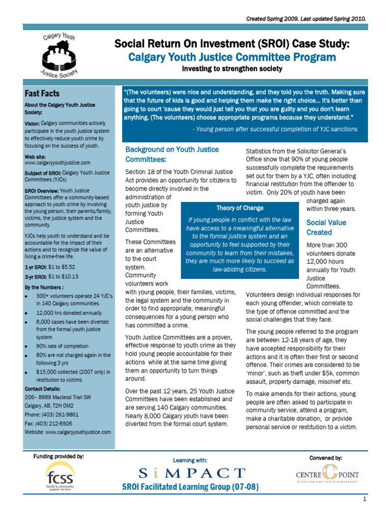 sroi-youth-justice-committees | PDF | Crimes | Crime & Violence