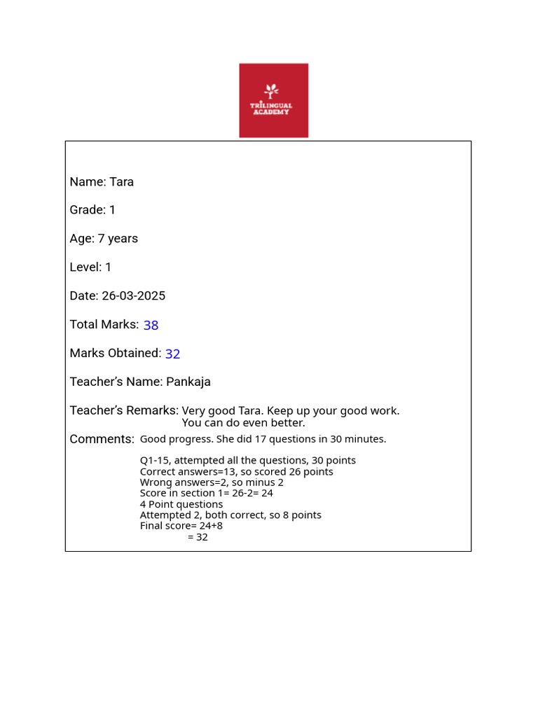Tara Math (SASMO) March 2025 Assessment 3 | PDF