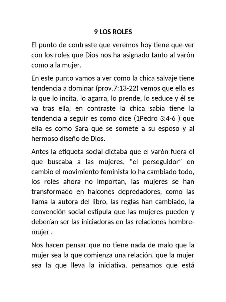 Punto de Contraste 9 LOS ROLES | PDF | Adán | Jardín del Edén