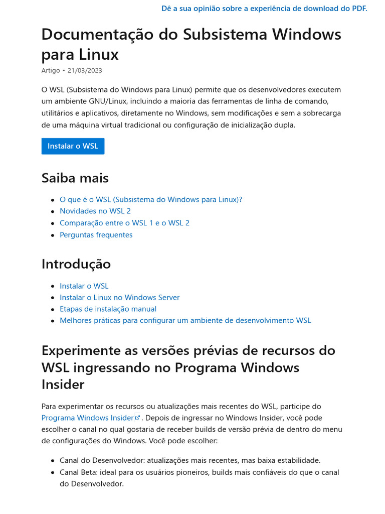 Windows Wsl | PDF | Distribuição Linux | Linux