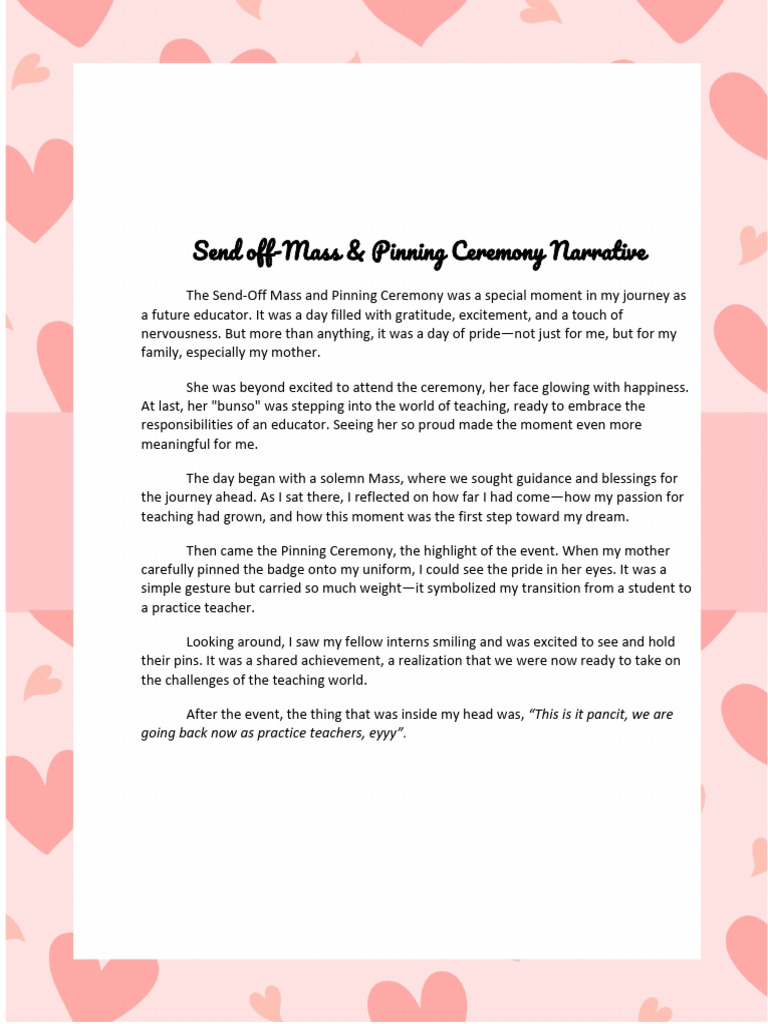 Send-Off Mass and Pinning Ceremony | PDF