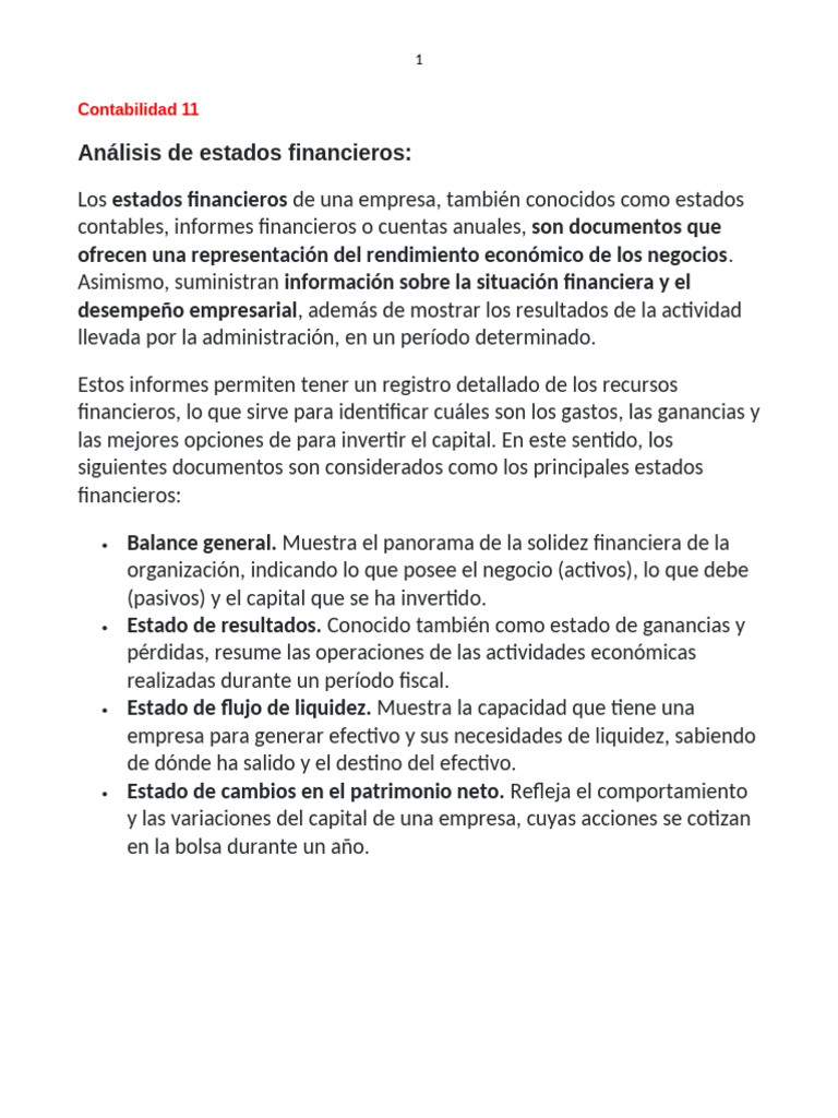 Contabilidad 11 | PDF | Contabilidad | Estado financiero