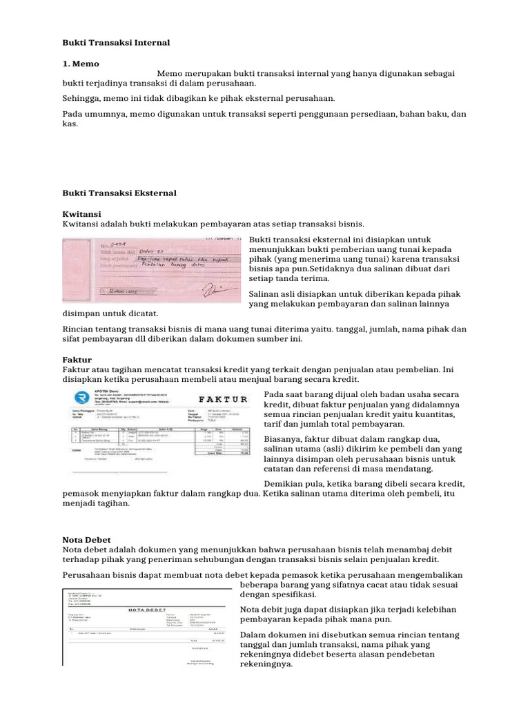 Macam-Macam Bukti Transaksi Internal | PDF