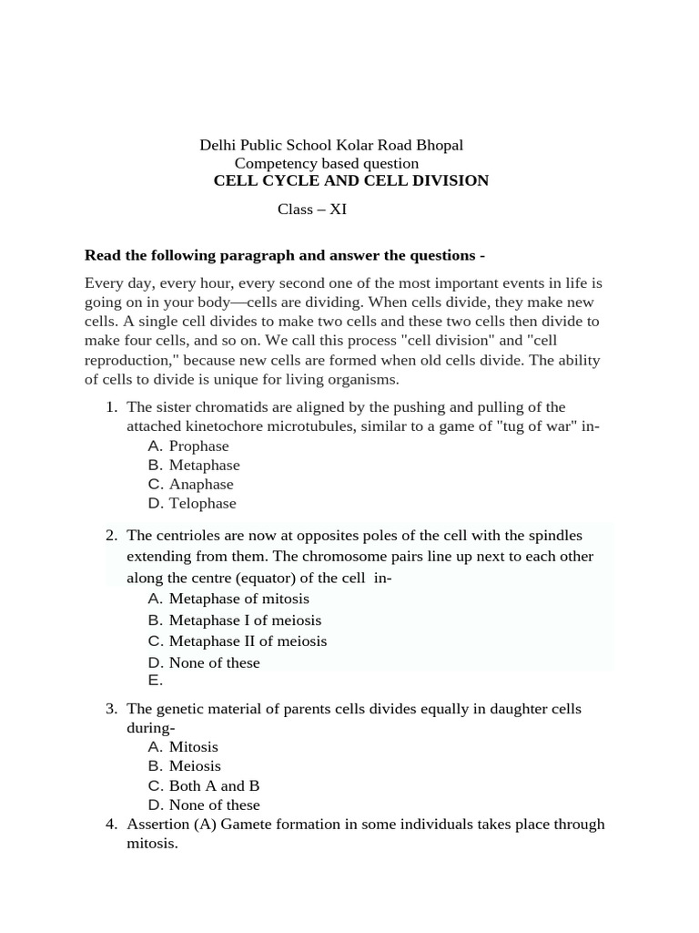 Cell Cycle and Cell Division | PDF | Mitosis | Meiosis