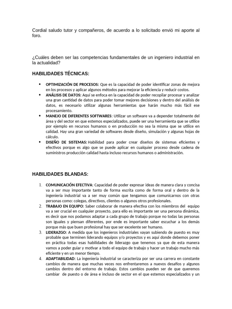 Cordial Saludo Tutor y Compañeros | PDF | Software | Ingeniería Industrial