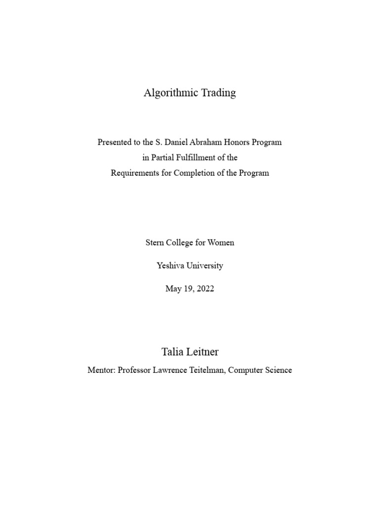 Overview of Algorithmic Trading Strategies | PDF | Machine Learning | Algorithmic Trading