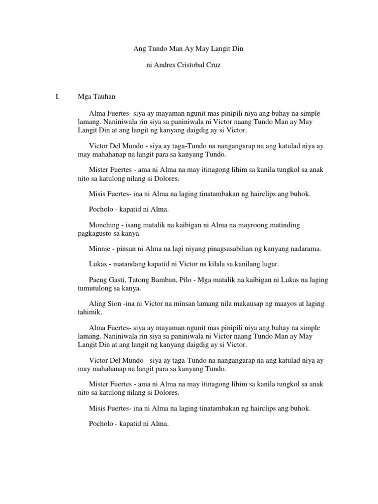 Ang Tundo Man Ay May Langit Din | PDF