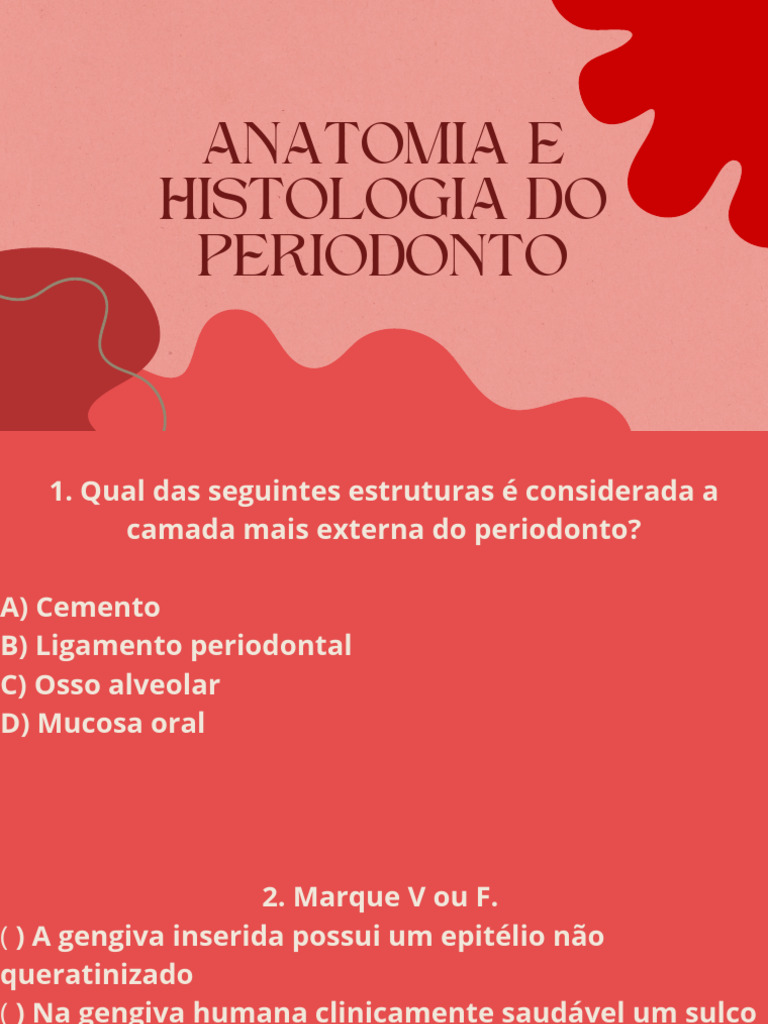 Anatomia e Histologia do Periodonto | PDF | Anatomia | Boca