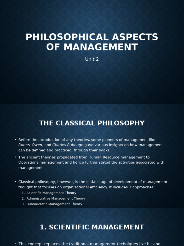 2 Philosophical Aspects of Management | PDF | Bureaucracy | Experiment
