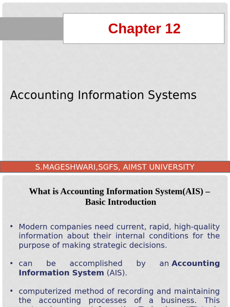 Chap 12-Accounting Information System | PDF | Databases | Business