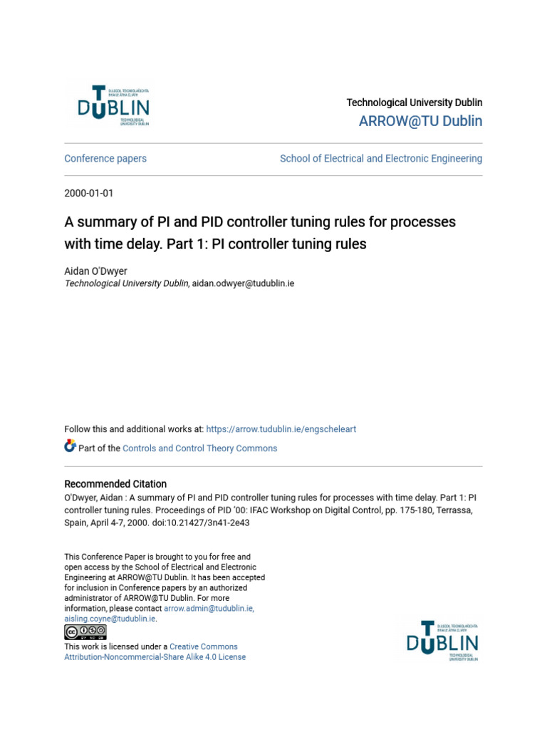 A Summary of PI and PID Controller Tuning Rules For Processes Parte 1 | PDF | Applied Mathematics