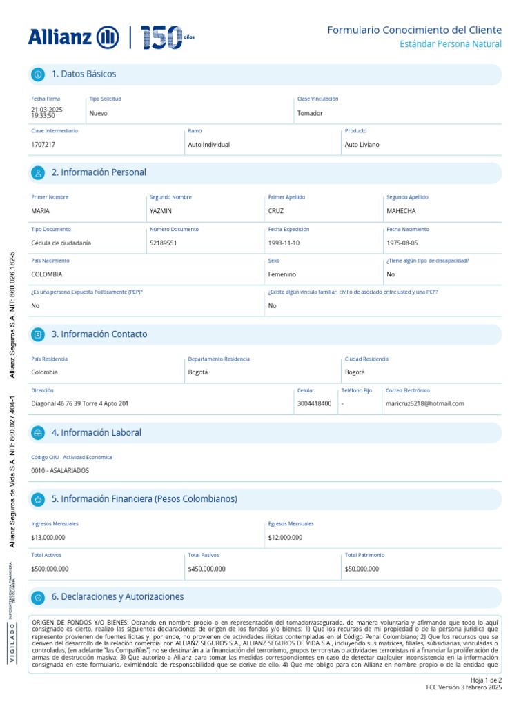 Sarlaf Maria Yazmin Cruz | PDF | Seguro