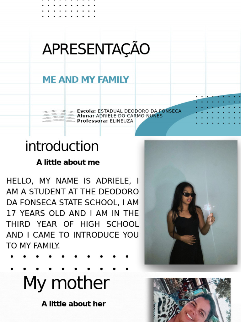 My Family Introduction by Adrieli | PDF