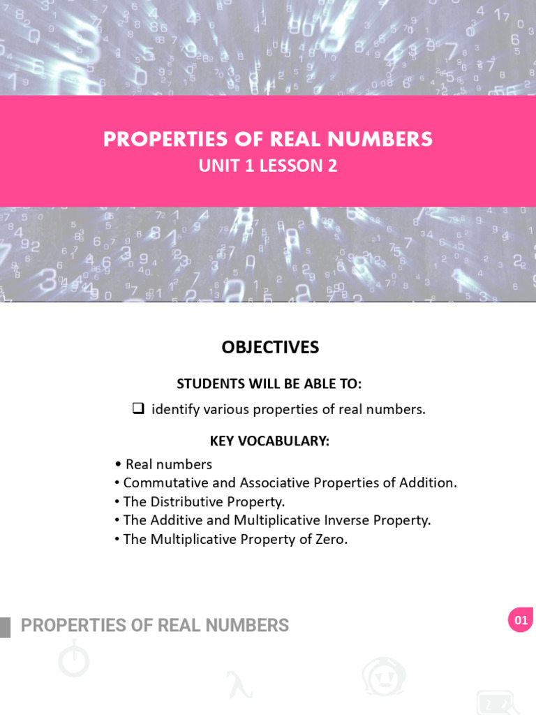 Propieties of Real Numbers | PDF | Multiplication | Numbers