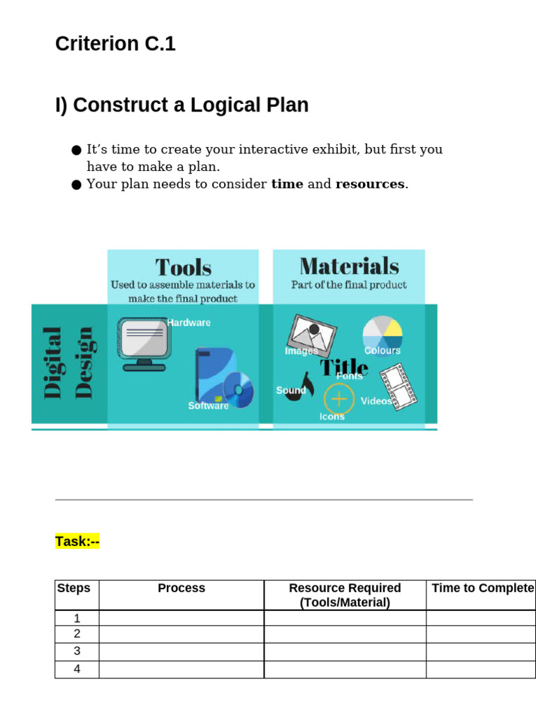 Criterion C.1 - Construct a logical plan | PDF