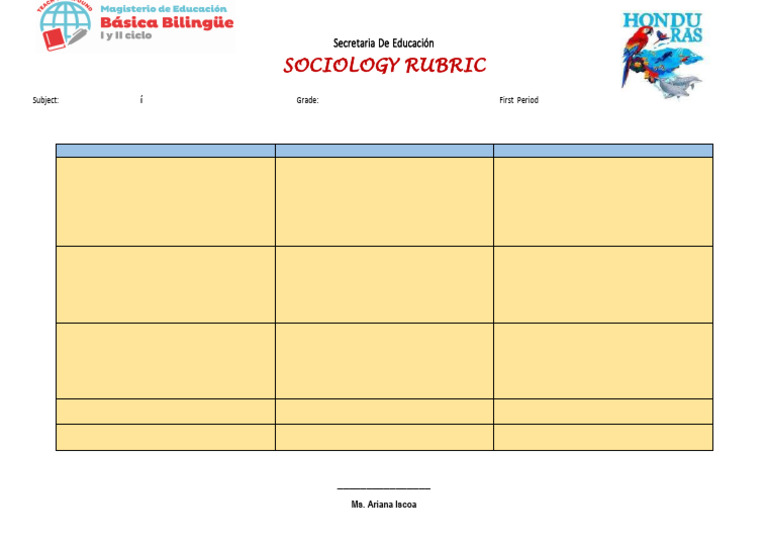 Sociology Rubric for Tenth Grade | PDF | Educational Assessment And ...