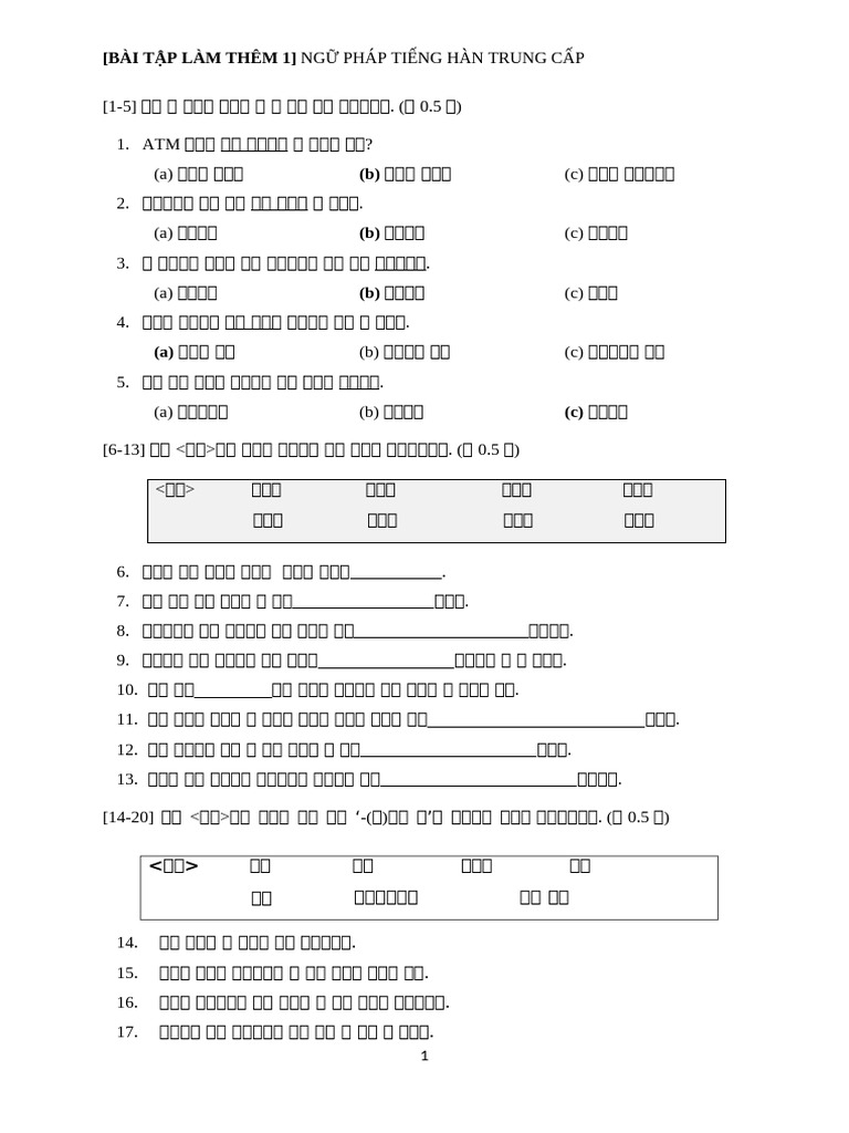 Bai Tap Lam Them 1 | PDF