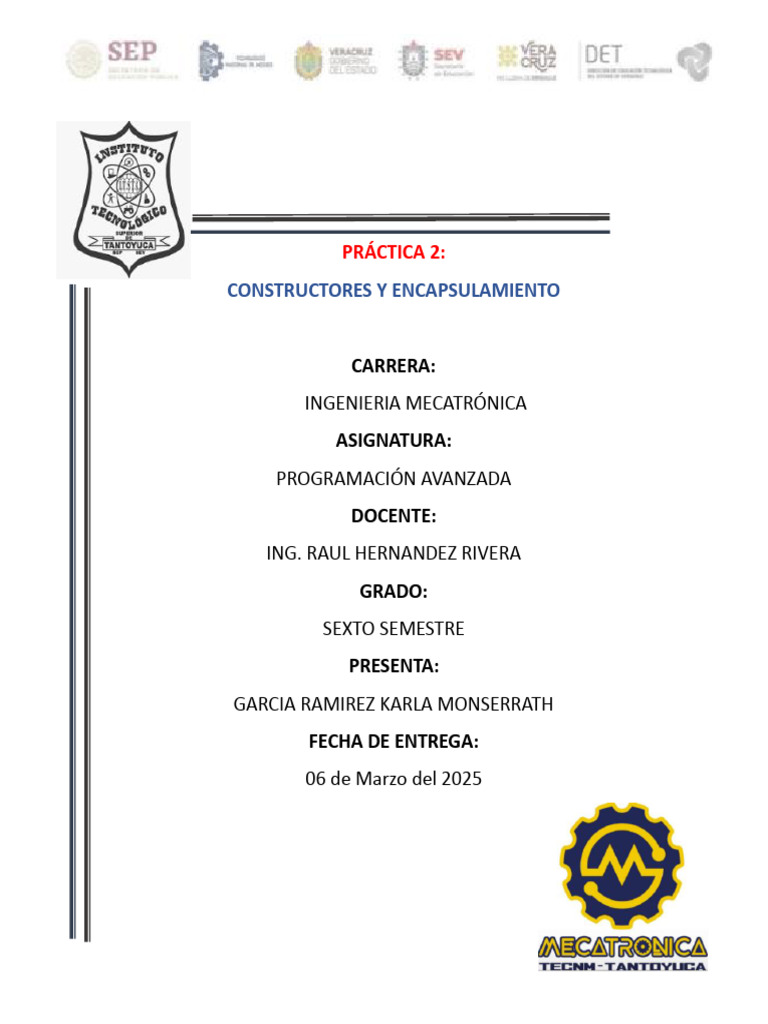 Constructores y Encapsulamiento en Java | PDF | Objeto (informática) | Lenguaje de programación