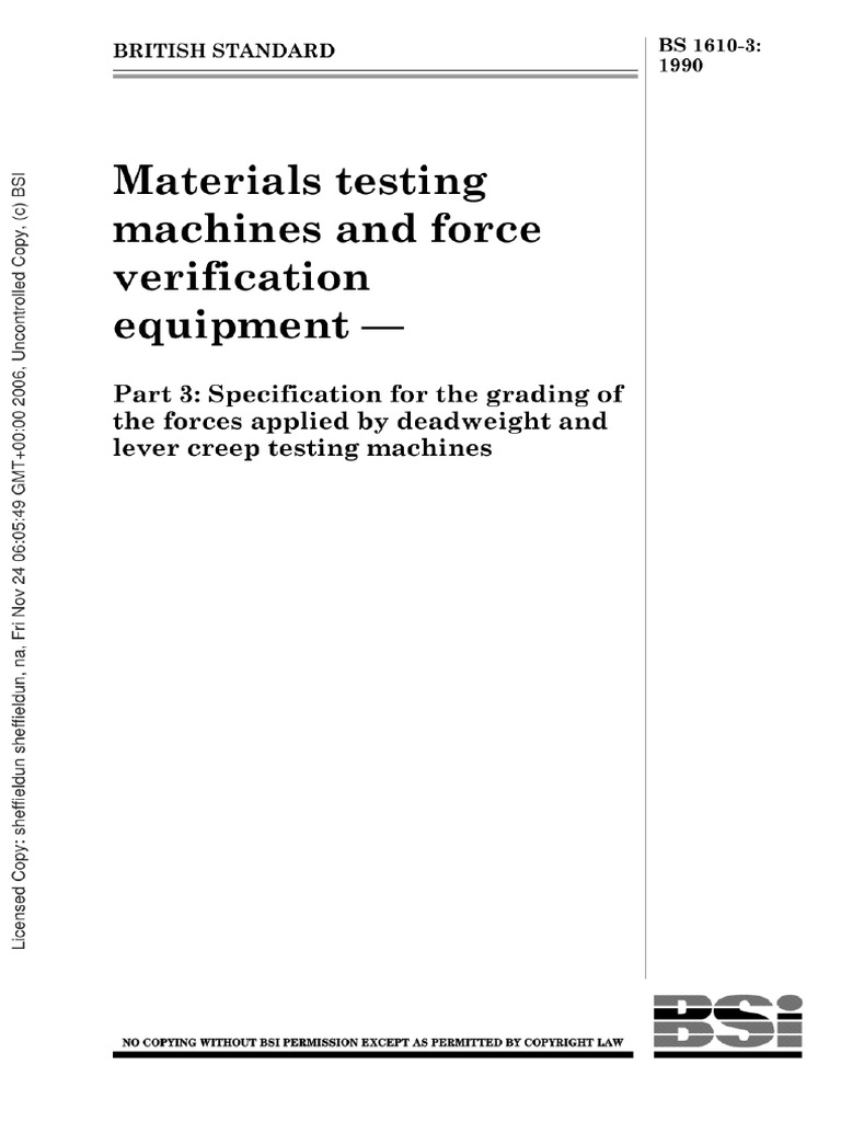 BS 1610 3 1990 | PDF