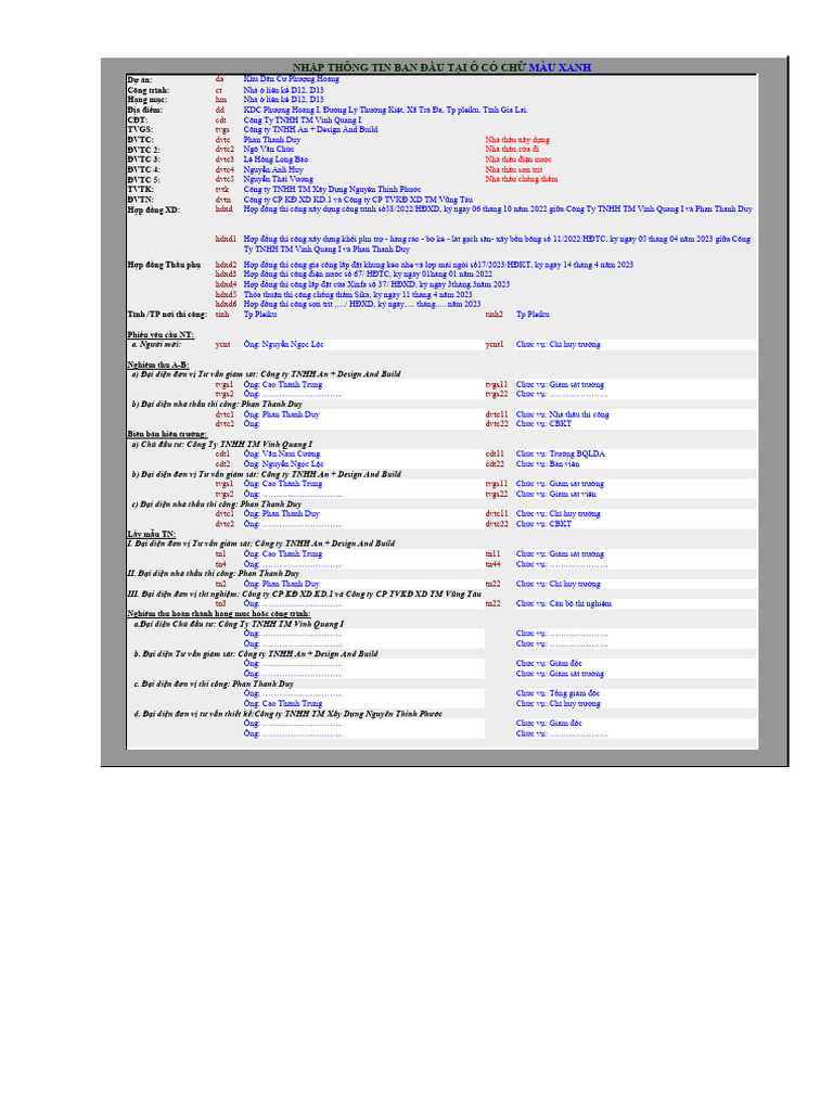 Ho So Quan Ly Chat Luong Nha D12, D13 | PDF