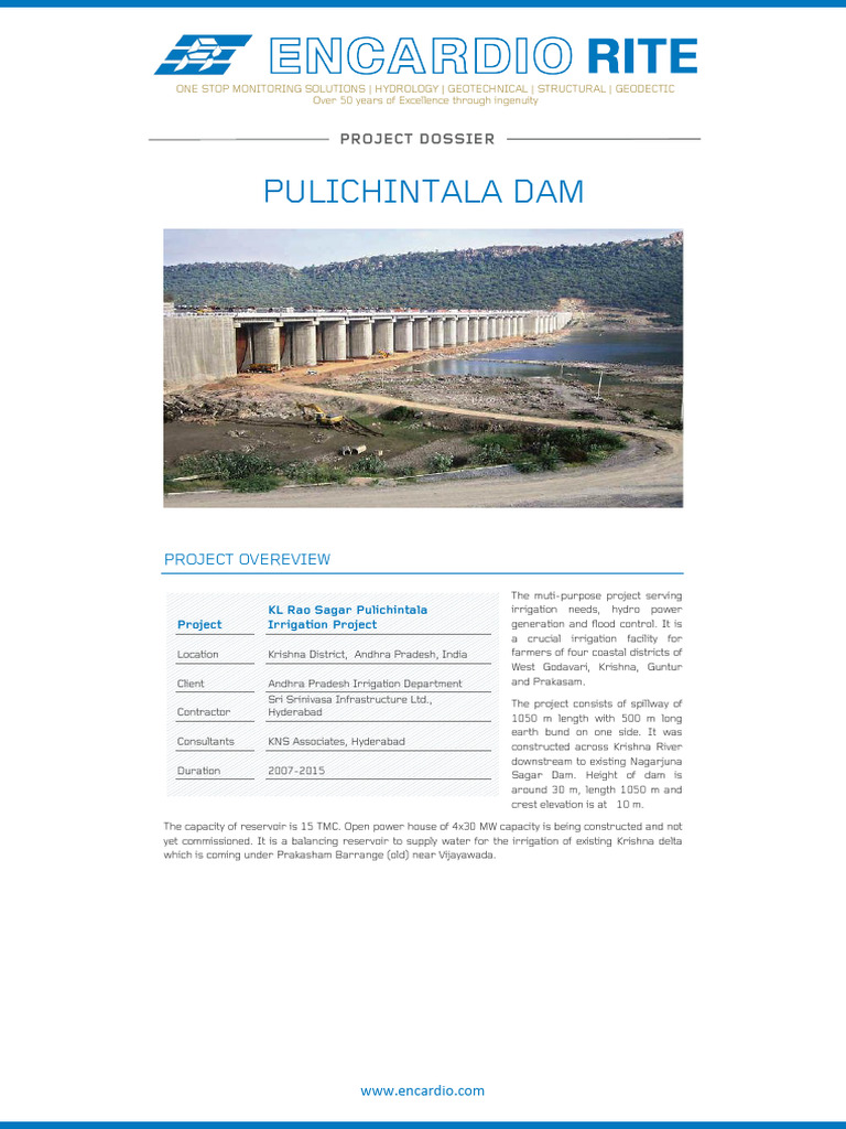 Pulichintala-Dam-project-dossier | PDF | Dam | Hydrology