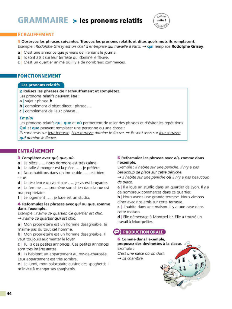 Les Pronoms Relatifs Grammaire Et Exercices | PDF