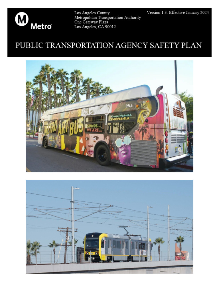 LA Metro Public Transportation Safety Plan | PDF | Safety | Risk