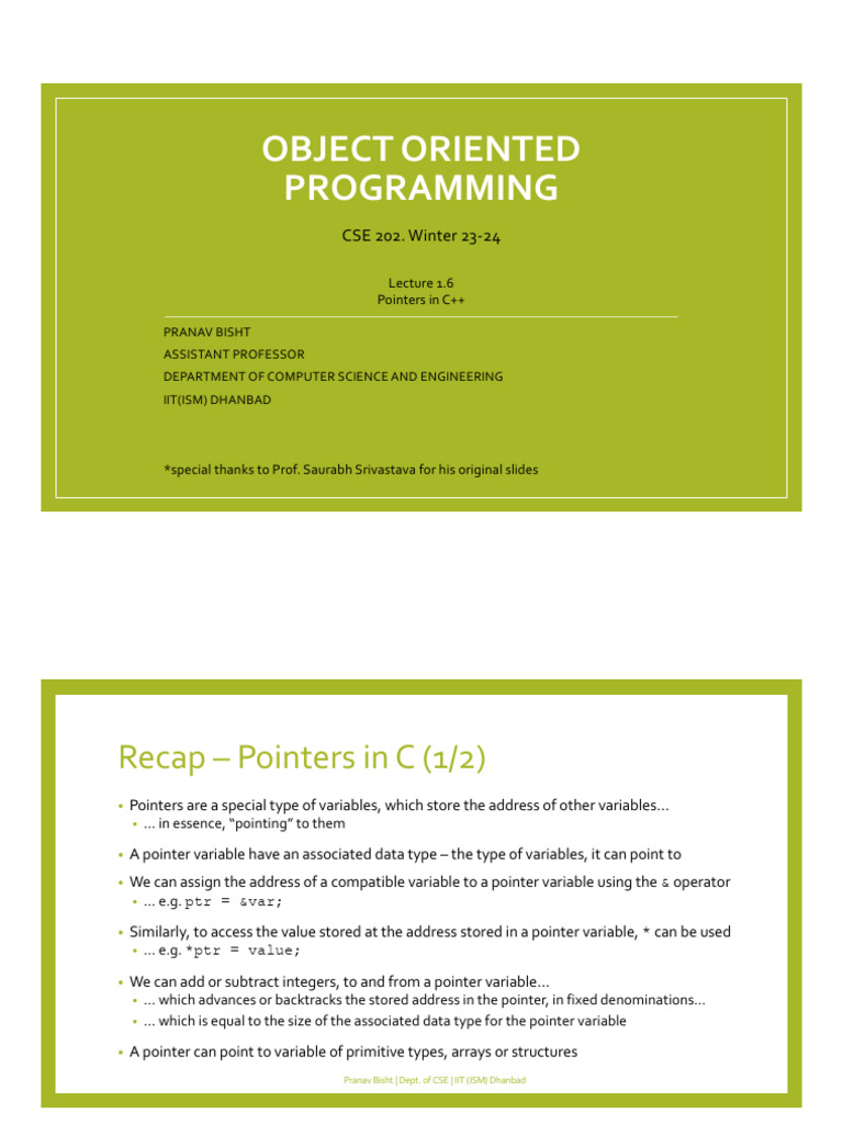 Lec_7_1707114459113678175165c07fdb5644f6_Pointers_in_C++ | PDF | Pointer (Computer Programming ...