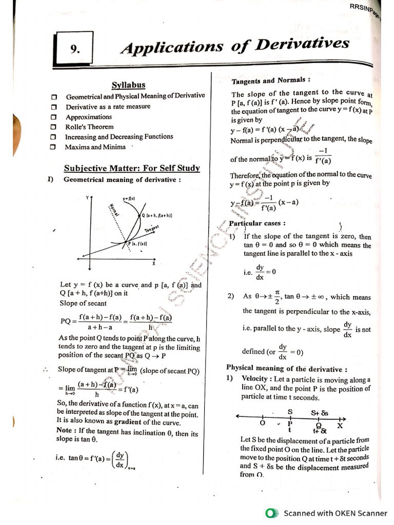 Application of Derivatives | PDF