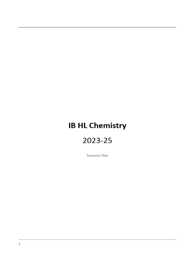 IB HL Chem notes 23-24 final - docs 부분 | PDF | Chemical Bond | Emission ...