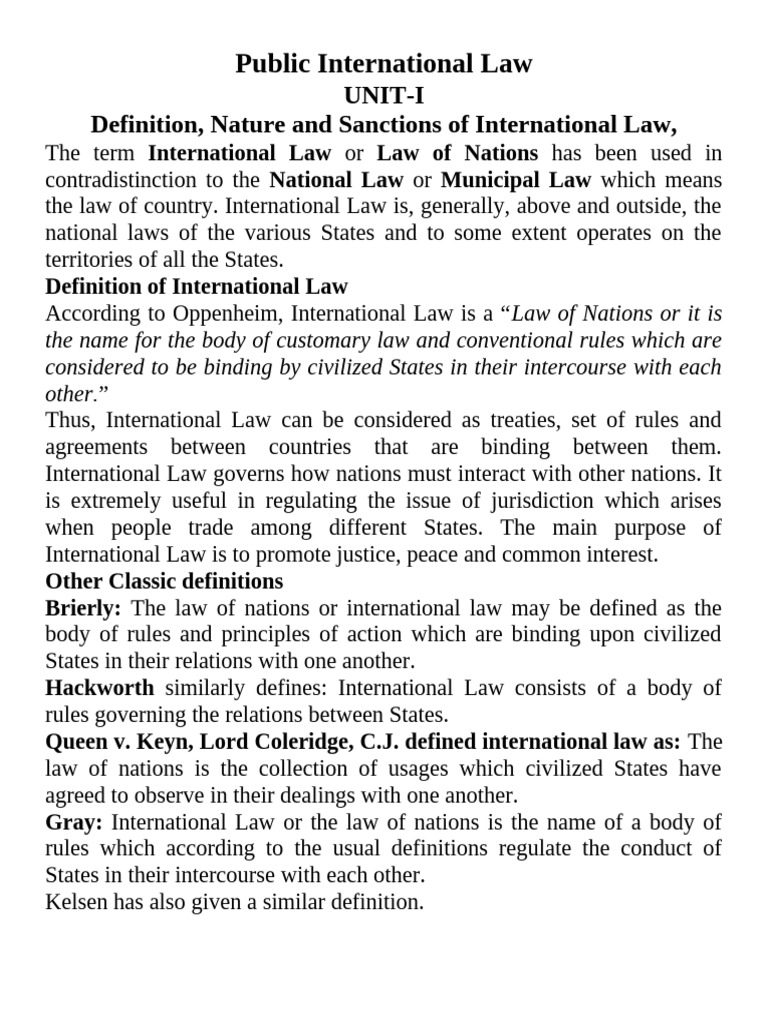 Public International Law | PDF | International Law | Treaty