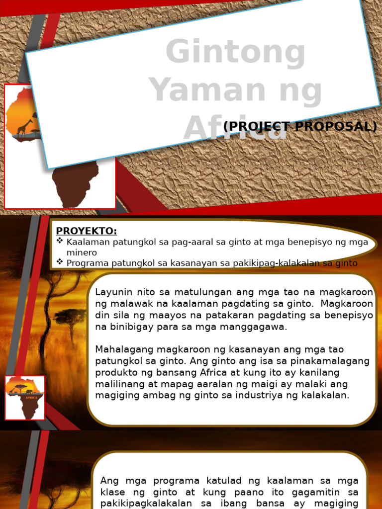 Gintong Yaman NG Africa: (Project Proposal) | PDF