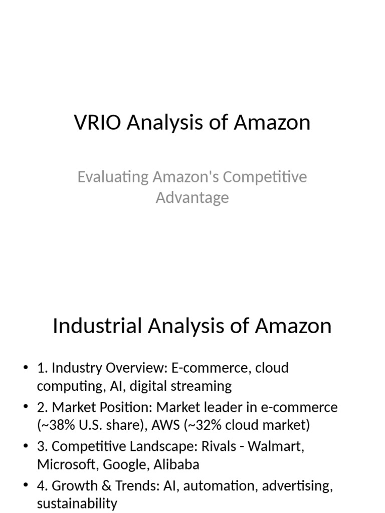 Amazon VRIO Analysis 2024 | PDF | Cloud Computing | Artificial Intelligence