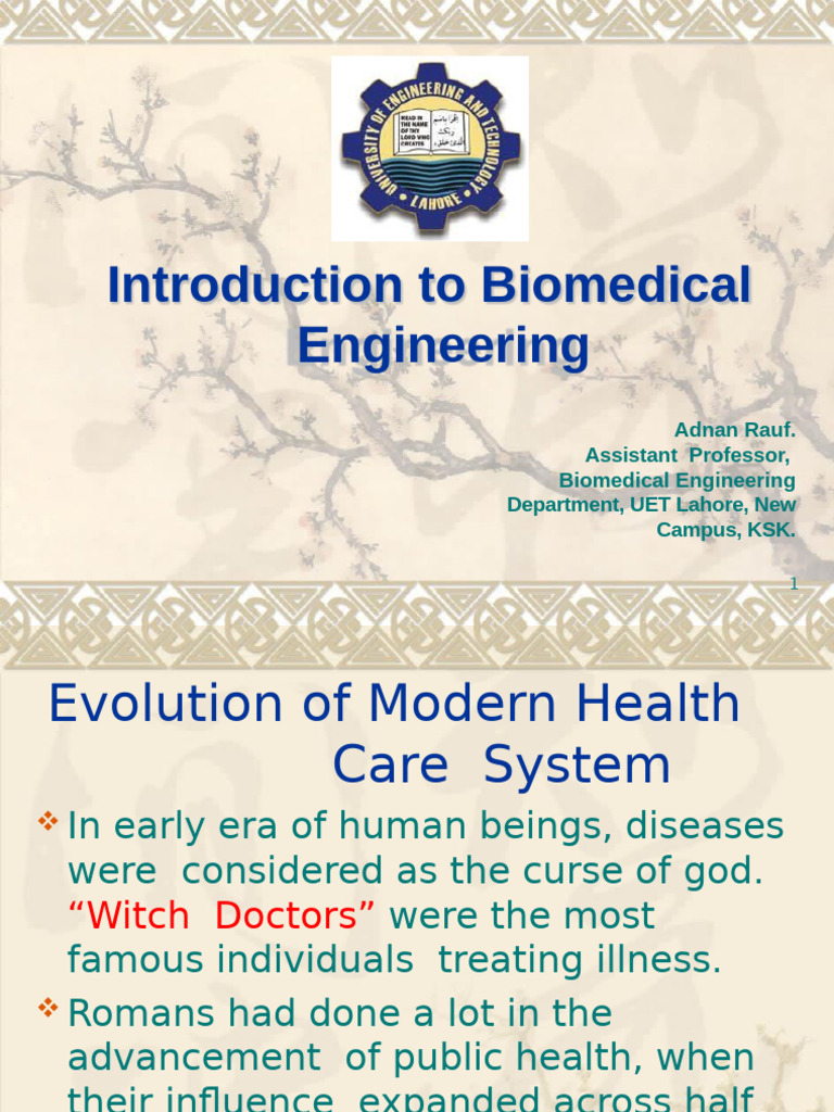 1st Presentation, Introduction To Biomedical Engineering | PDF | Biomedical Engineering ...