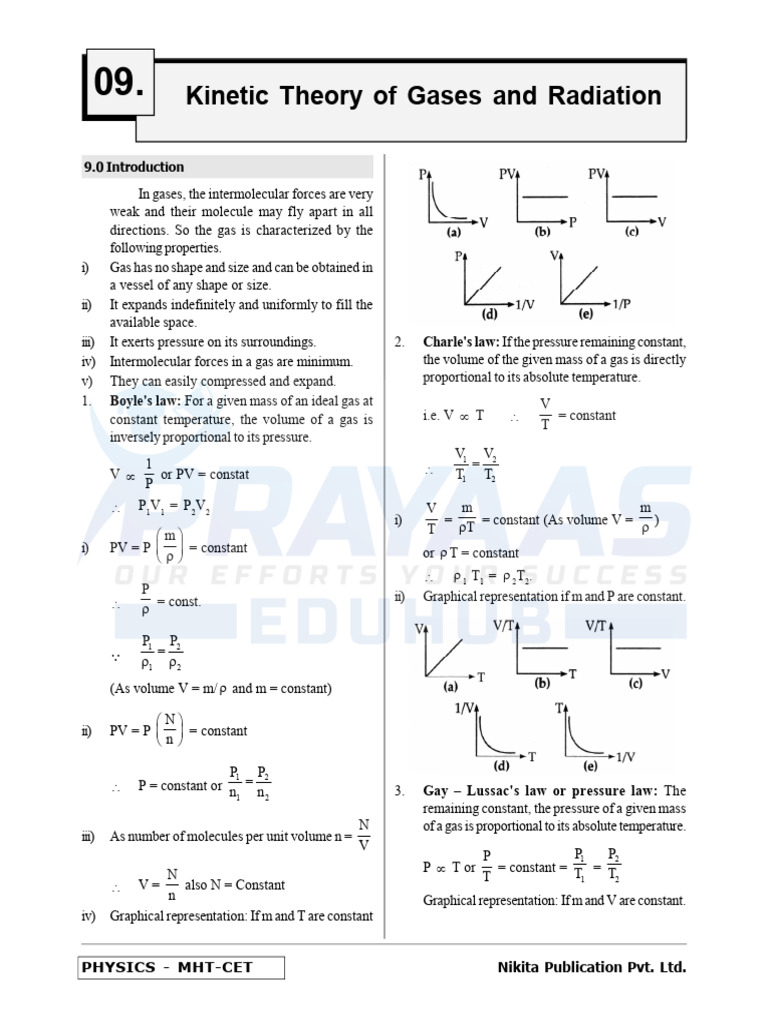 9) KTG N Radiation - PLPN MhtCet | PDF | Gases | Temperature
